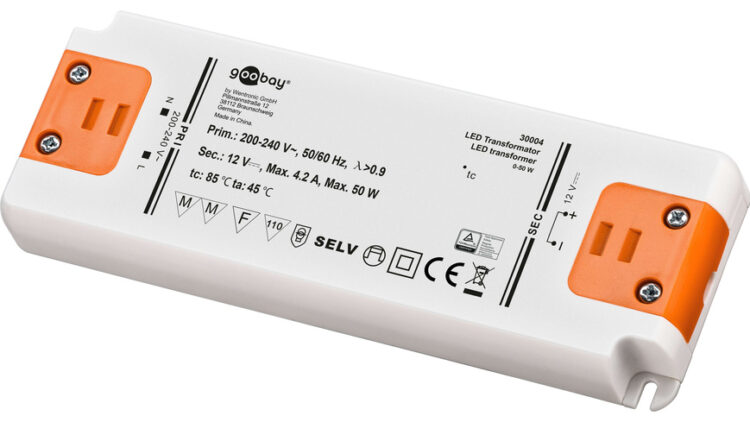 goobay LED-Netzteil / LED-Trafo, 50 W, 12 V DC, 4,2 A, Konstantspannung ...